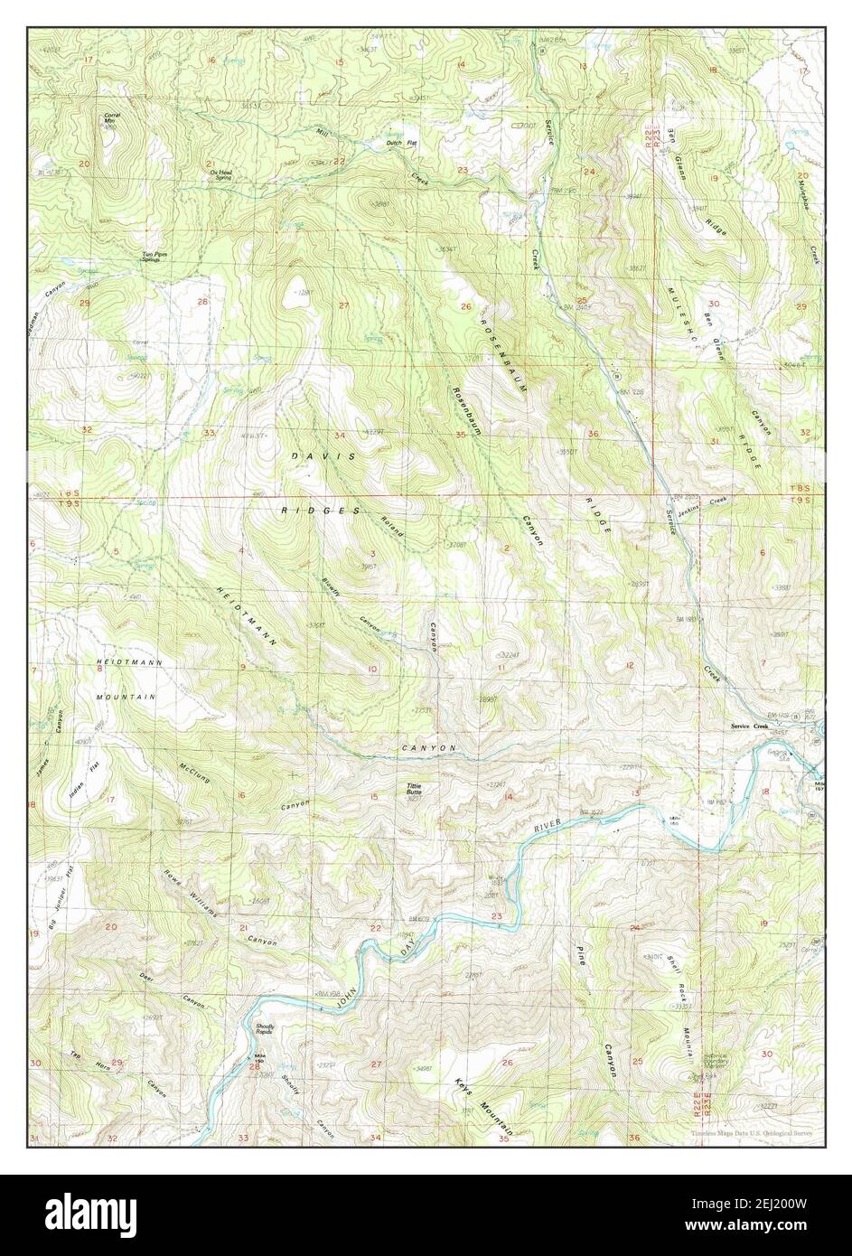 Service Creek, Oregon, map 1987, 1:24000, United States of America by ...