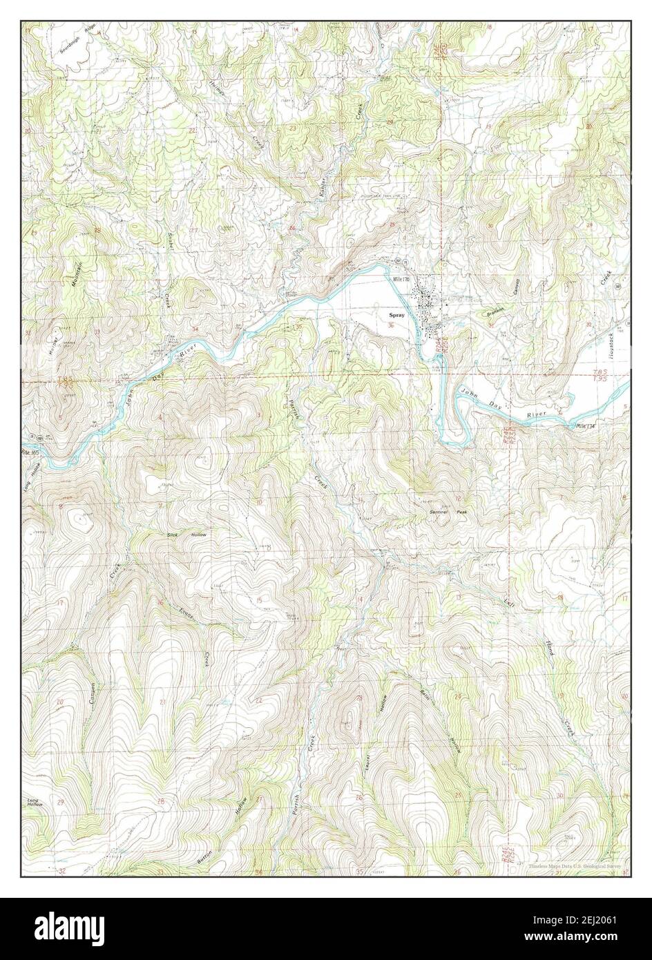 Spray, Oregon, map 1990, 1:24000, United States of America by Timeless ...