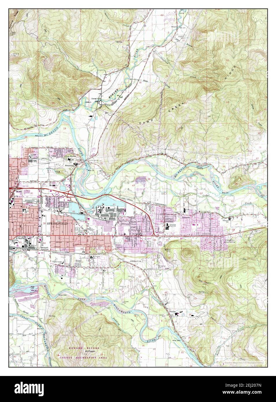 Springfield, Oregon, map 1967, 1:24000, United States of America by ...