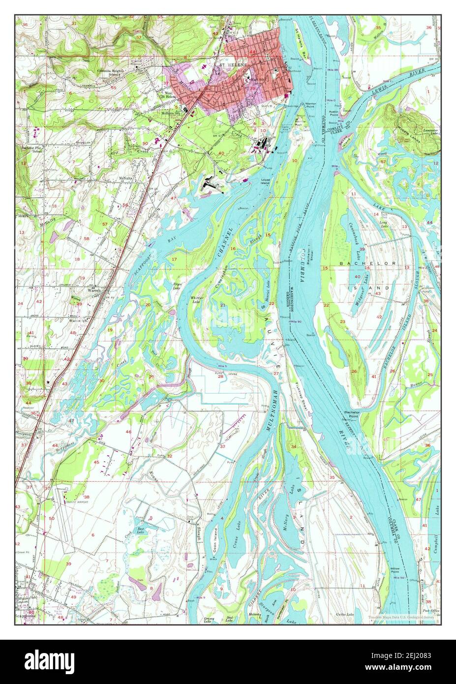 St helens oregon map hi-res stock photography and images - Alamy