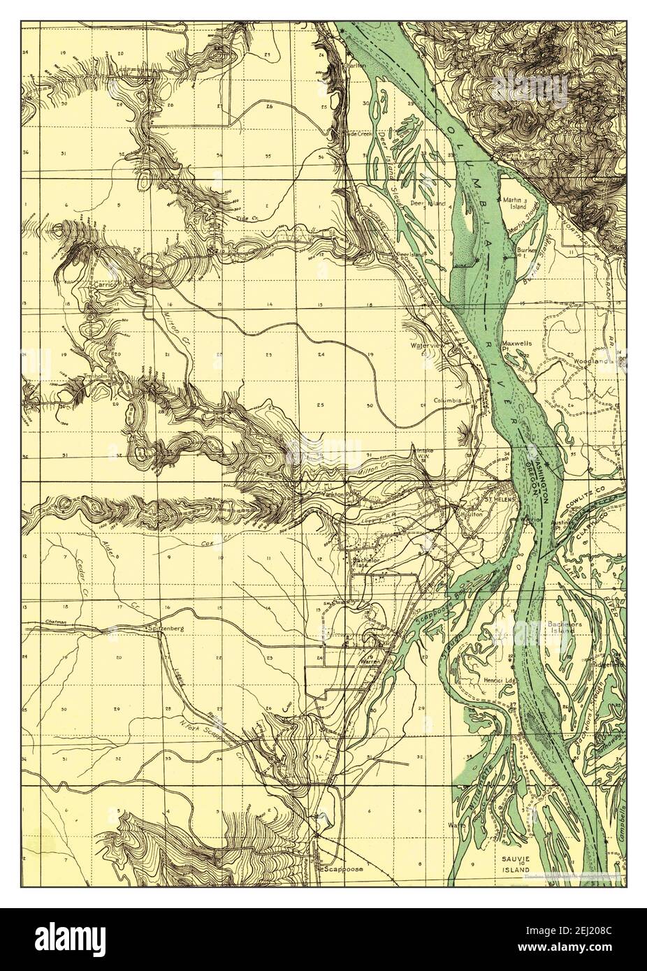 St helens oregon map hi-res stock photography and images - Alamy
