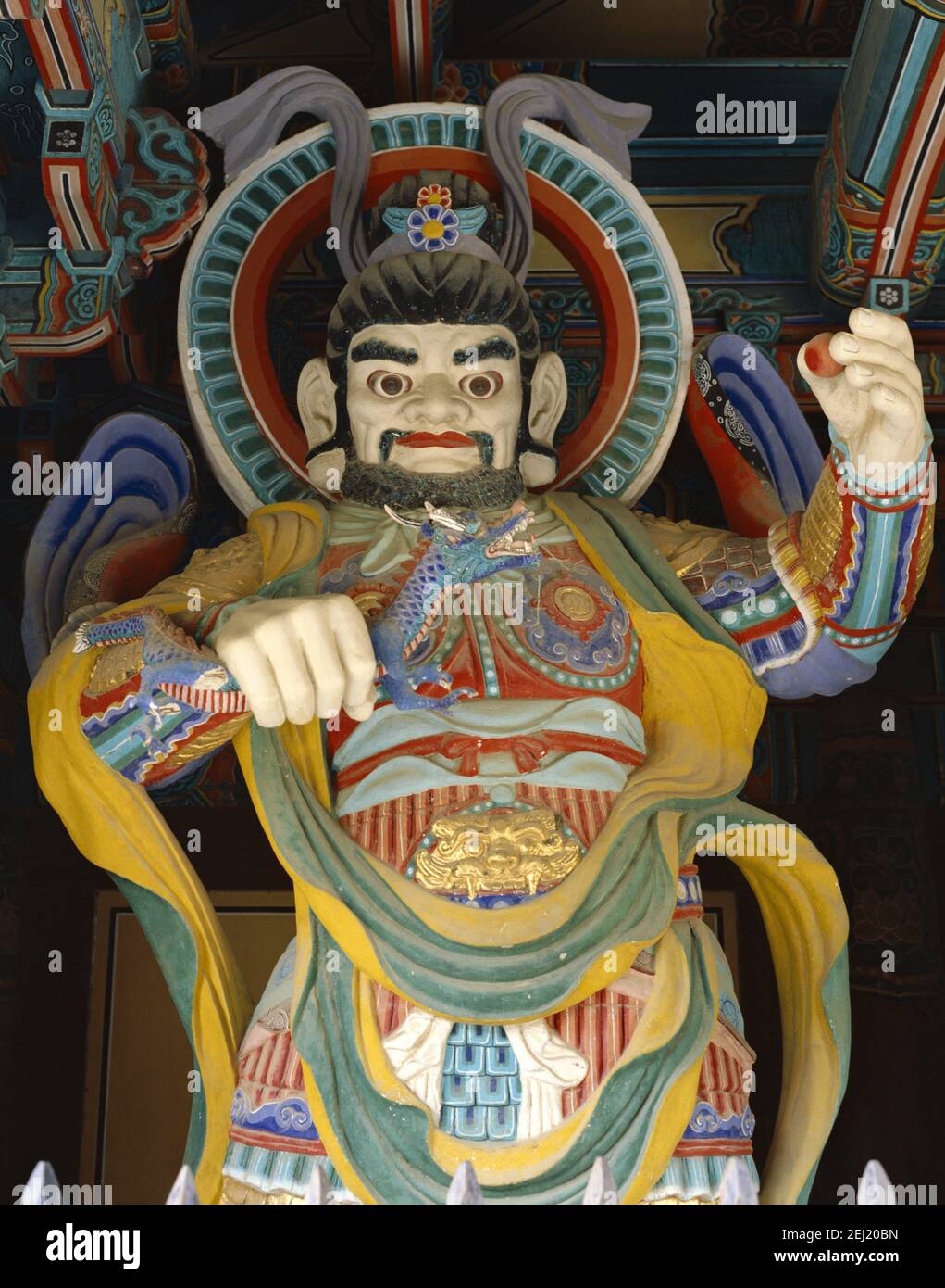 Asia, South Korea,Gyeongju,, Bulguksa Buddhist Temple,Guardian statues ...