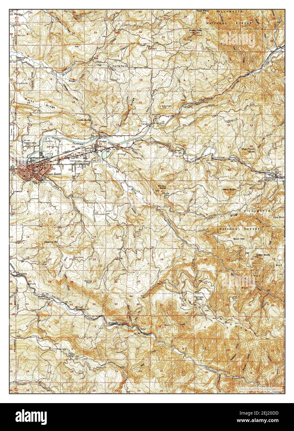 Sweet Home Oregon Map High Resolution Stock Photography and Images - Alamy