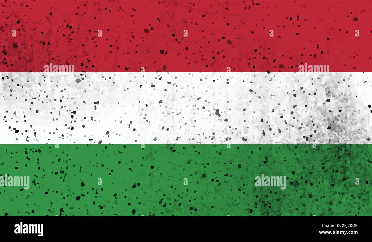 Hungary Flag. Grunge brush stroke with Hungary Flag isolated on grey ...