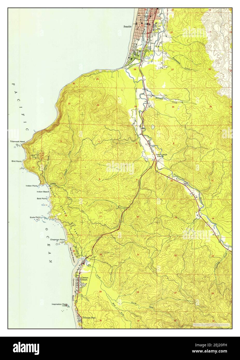 Map of tillamook oregon hi-res stock photography and images - Alamy