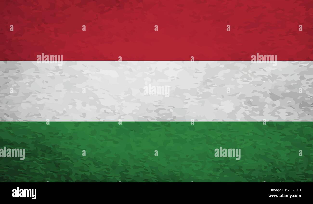 Hungary Flag. Grunge brush stroke with Hungary Flag isolated on grey ...
