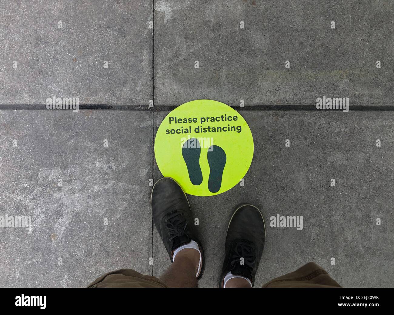Social Distancing Two Shoes Stock Photo - Alamy