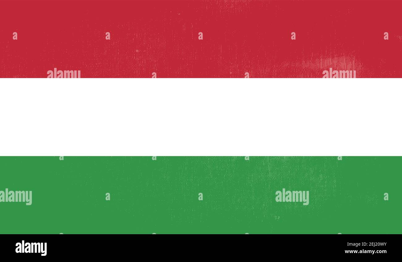 Hungary Flag. Grunge brush stroke with Hungary Flag isolated on grey ...