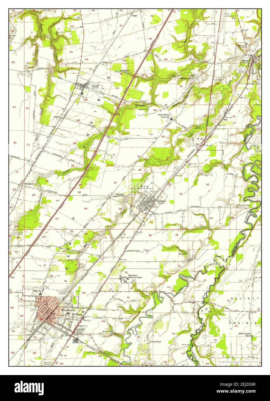 Woodburn, Oregon, map 1956, 1:24000, United States of America by ...
