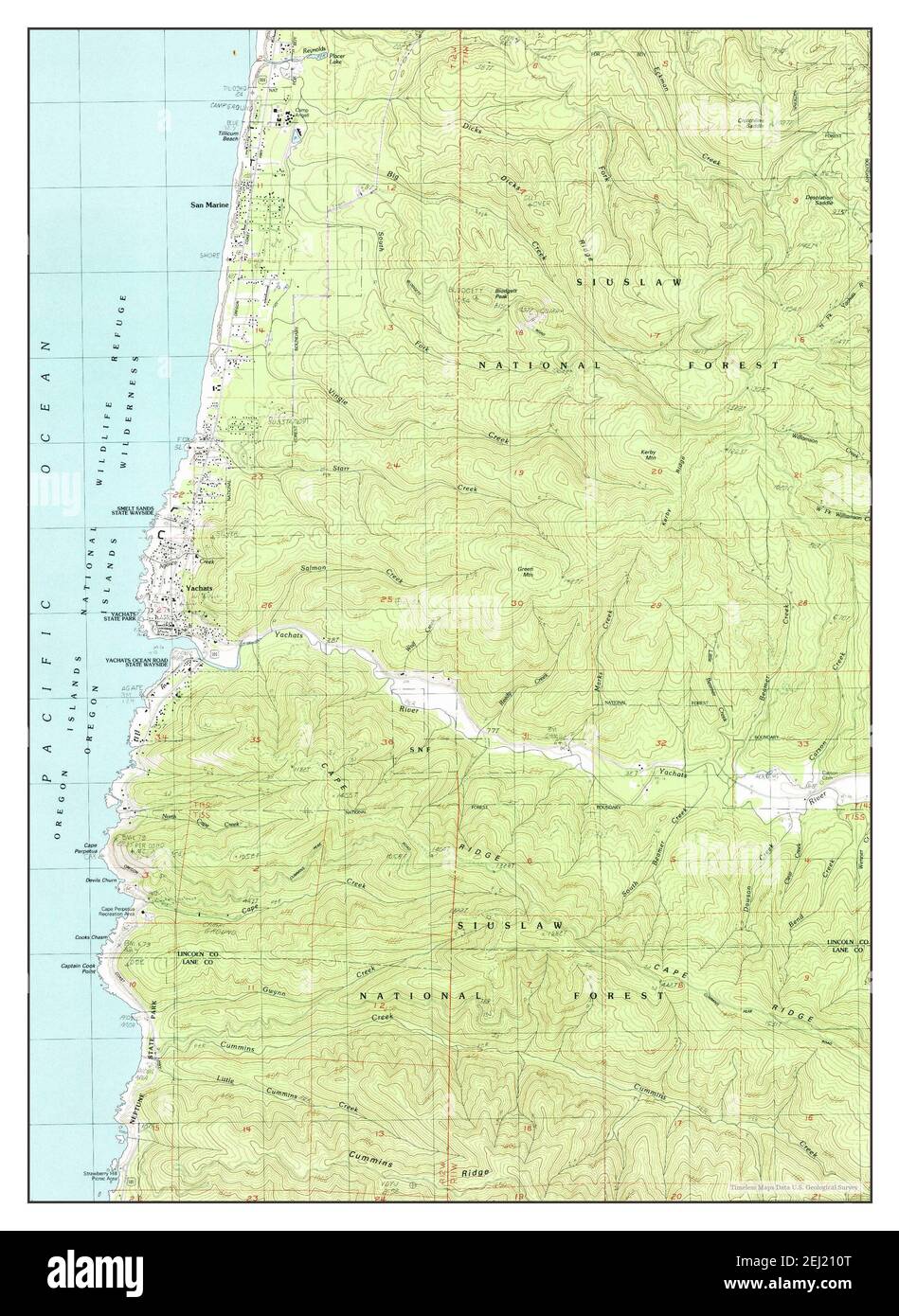 Map of yachats hi-res stock photography and images - Alamy