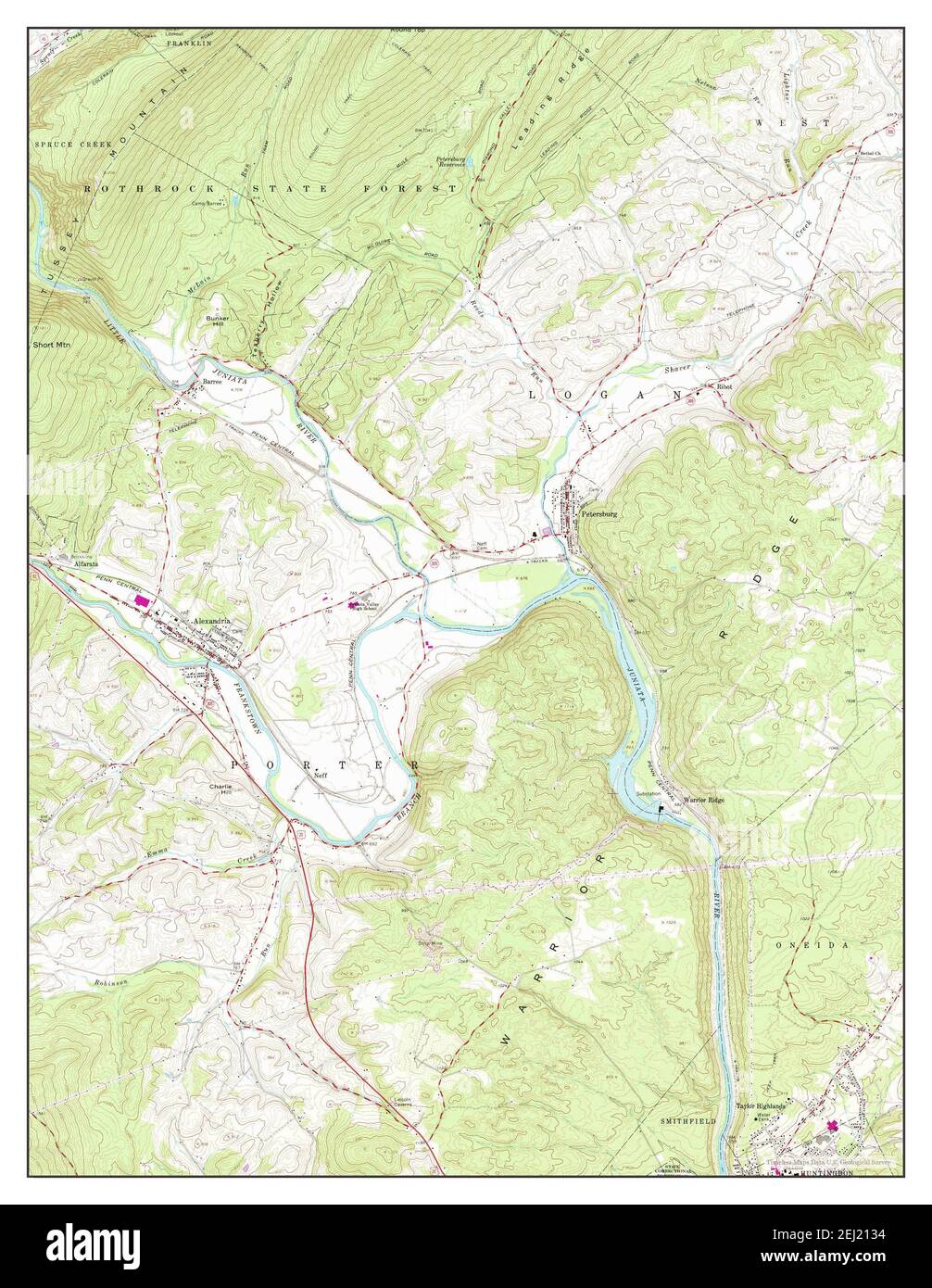 Alexandria, Pennsylvania, map 1963, 1:24000, United States of America ...