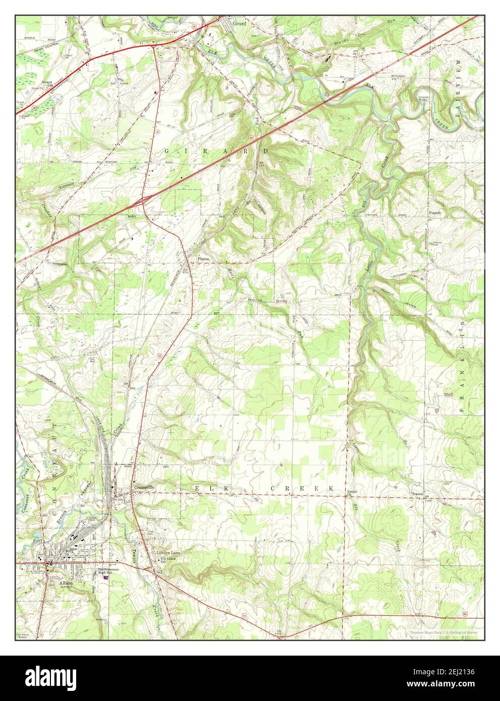 Albion pennsylvania map Cut Out Stock Images & Pictures - Alamy