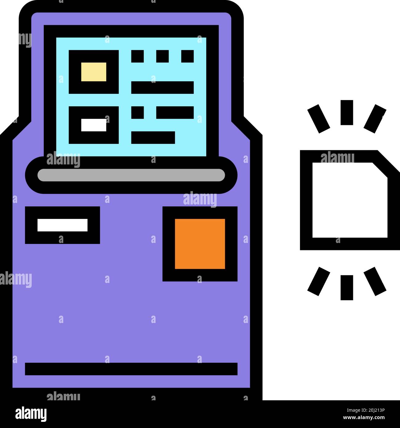atm with rfid technology color icon vector illustration Stock Vector ...