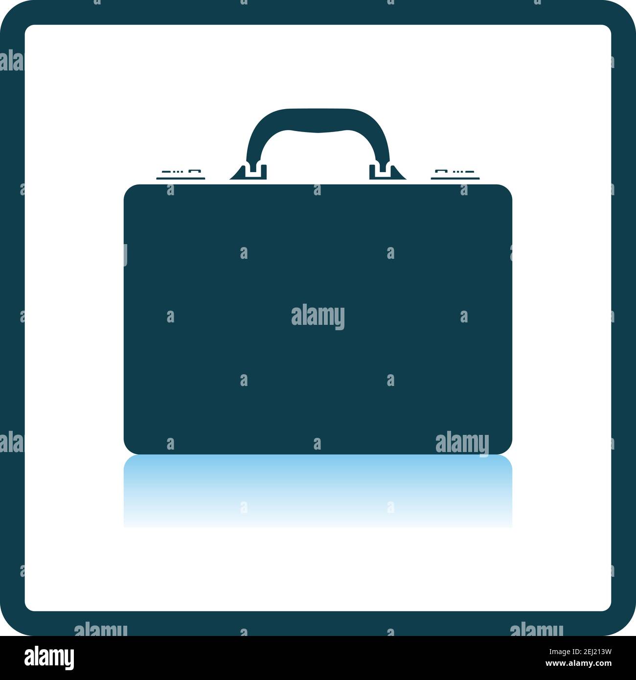 Business Briefcase Icon. Square Shadow Reflection Design. Vector ...