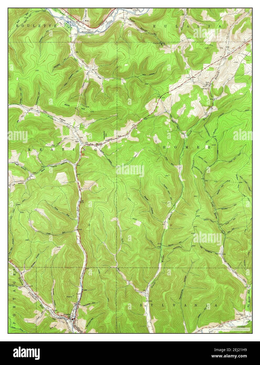 Austin, Pennsylvania, map 1948, 1:24000, United States of America by ...