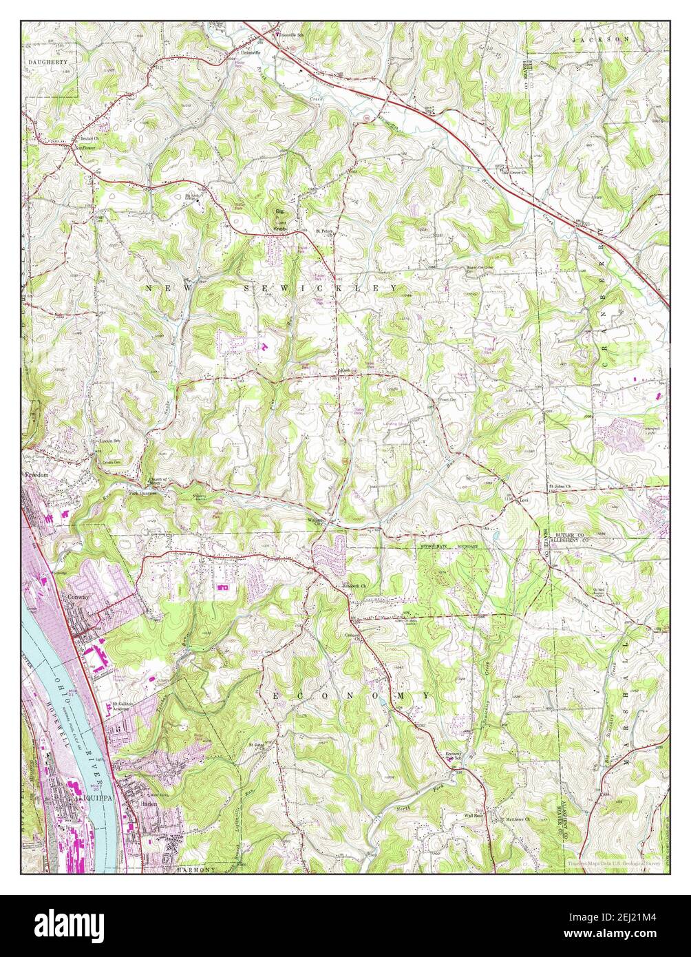 Baden, Pennsylvania, map 1953, 1:24000, United States of America by ...