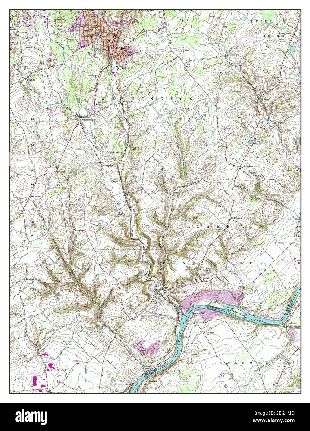 Bangor, Pennsylvania, map 1956, 1:24000, United States of America by ...
