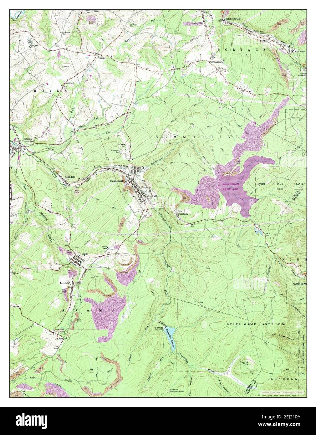 Beaverdale, Pennsylvania, map 1963, 1:24000, United States of America ...