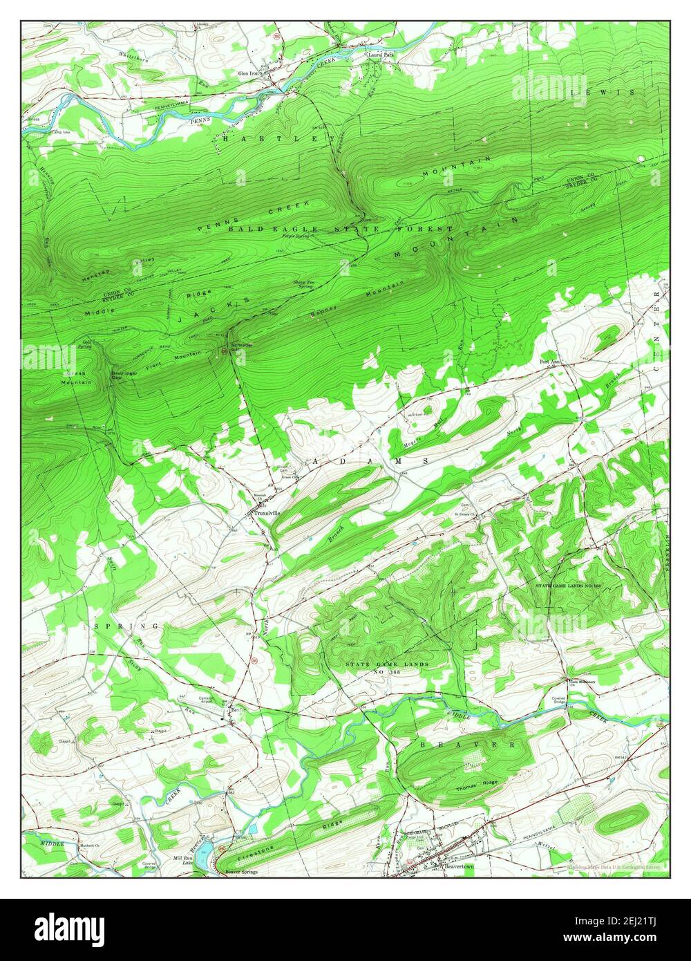 Beavertown, Pennsylvania, map 1965, 1:24000, United States of America ...