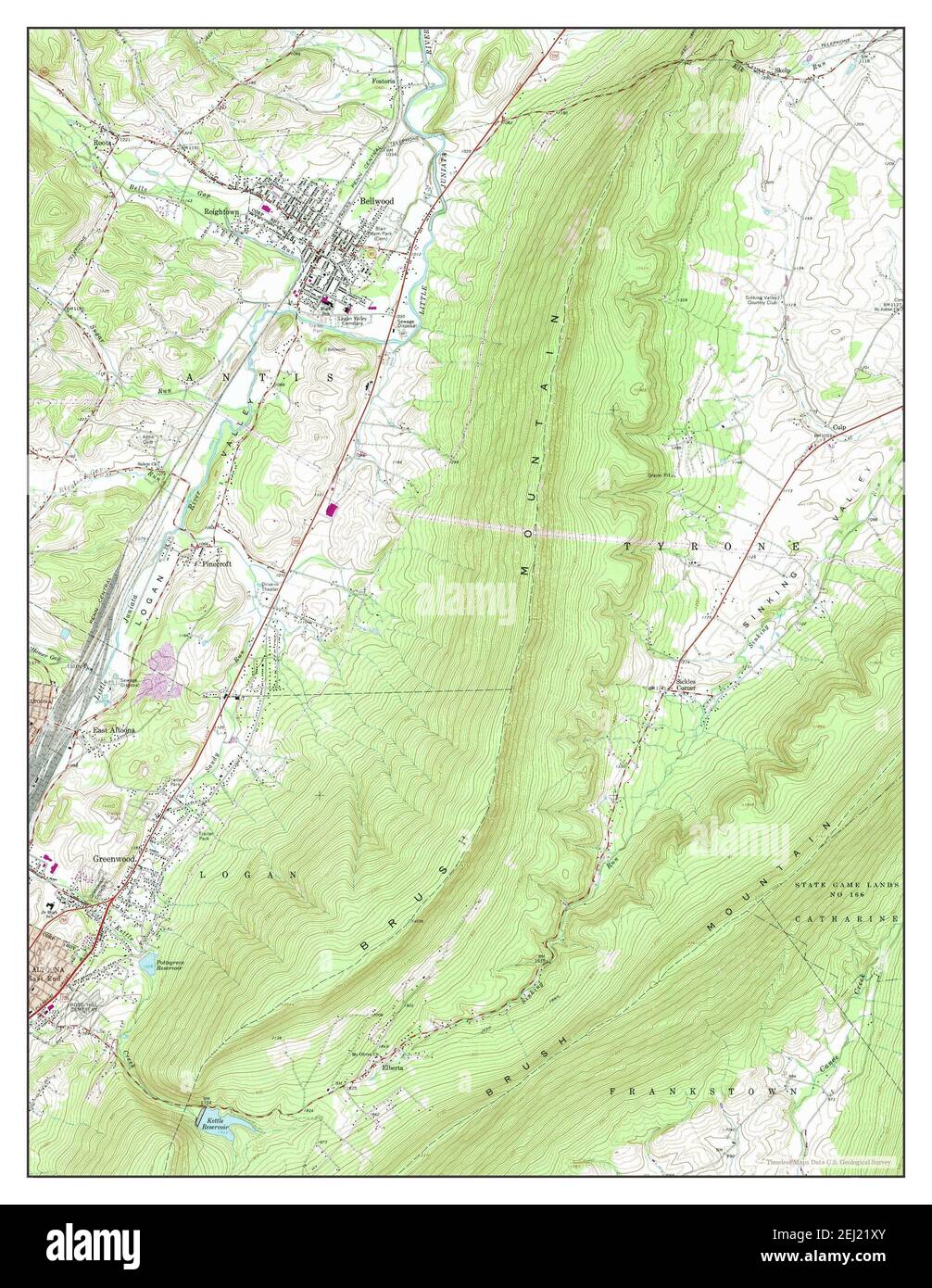 Bellwood, Pennsylvania, map 1963, 1:24000, United States of America by ...