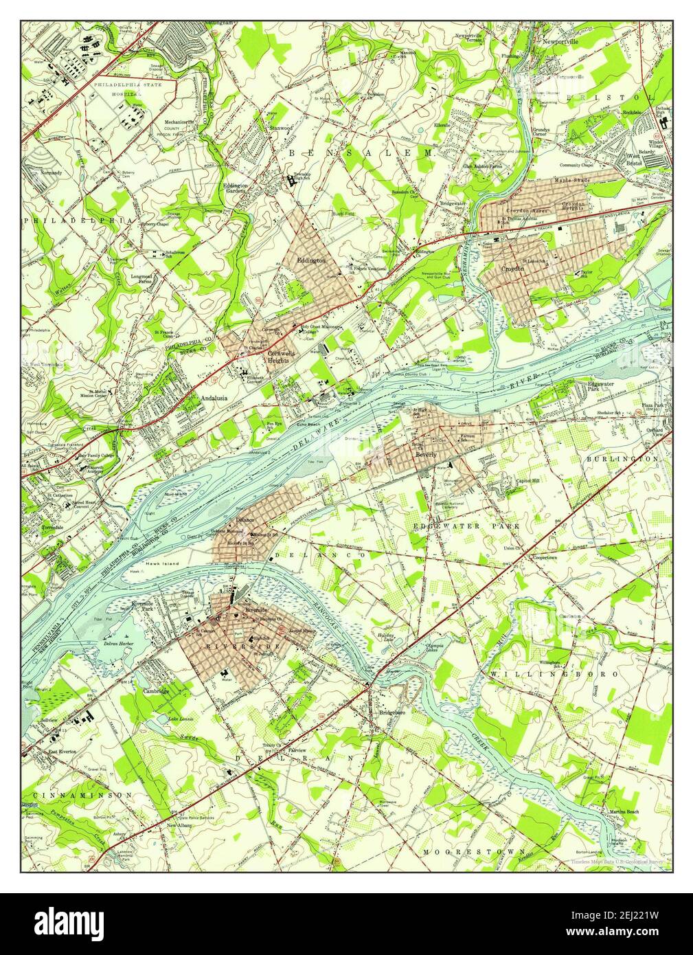 Beverly, Pennsylvania, map 1955, 1:24000, United States of America by ...