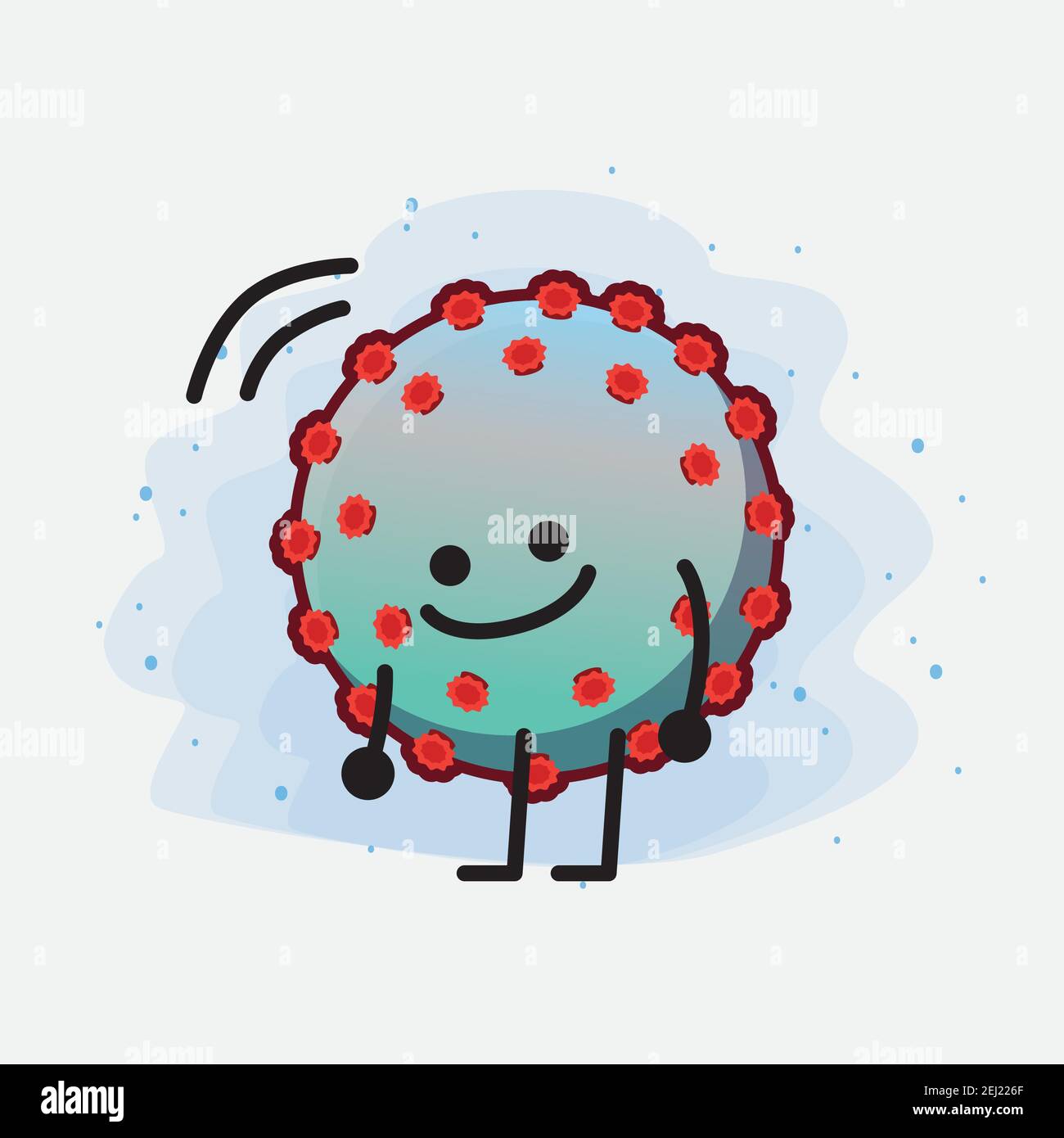 Vector Illustration of Corona Virus Character with cute face, simple ...