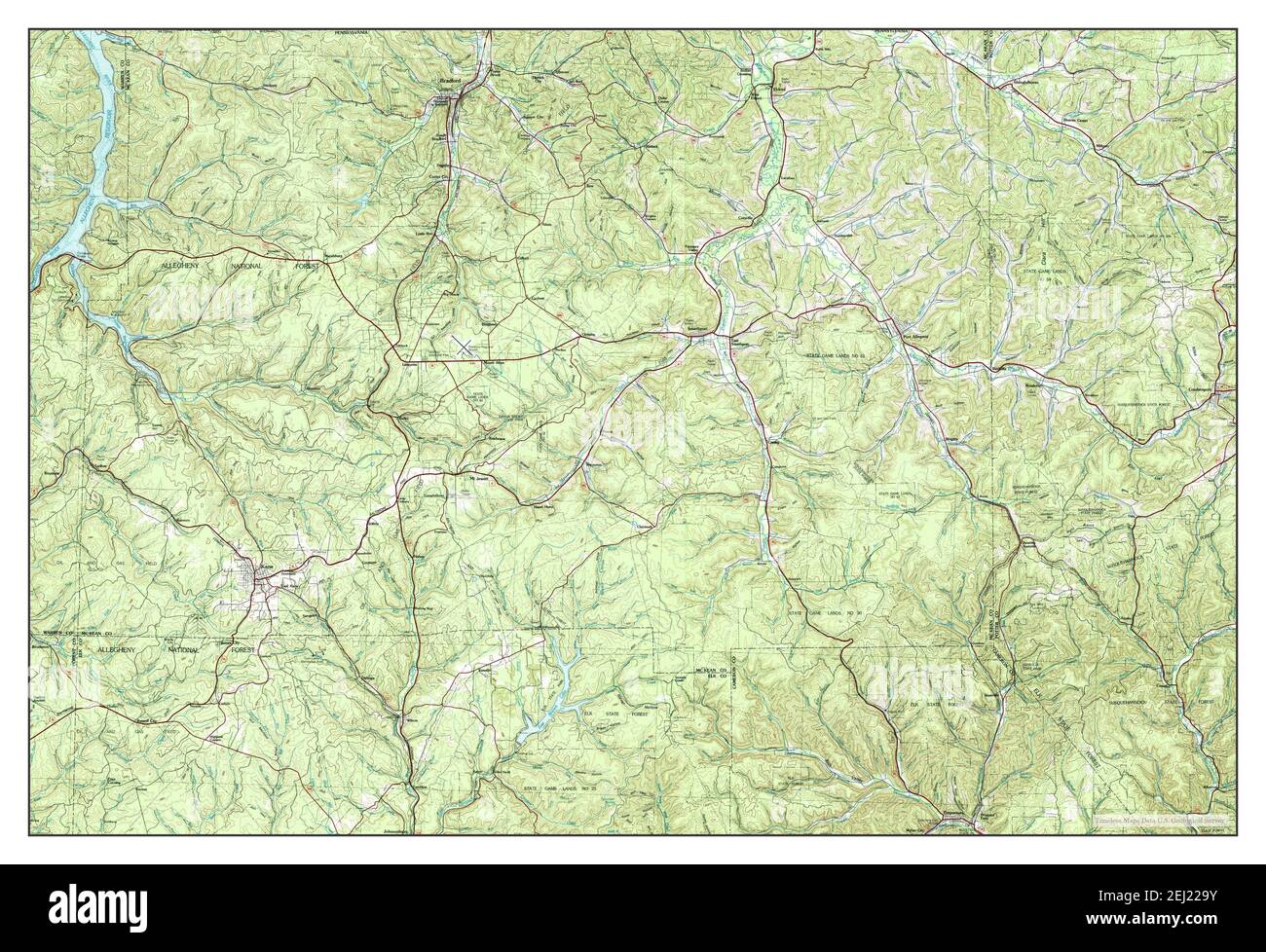 Bradford, Pennsylvania, map 1980, 1:100000, United States of America by ...