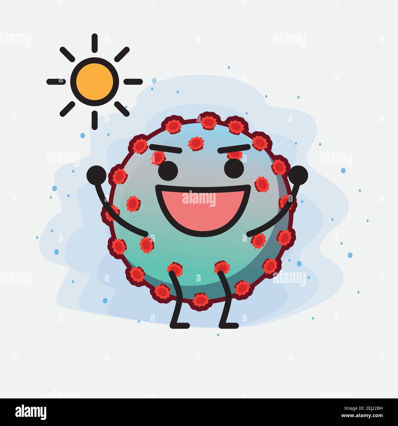 Vector Illustration of Corona Virus Character with cute face, simple ...