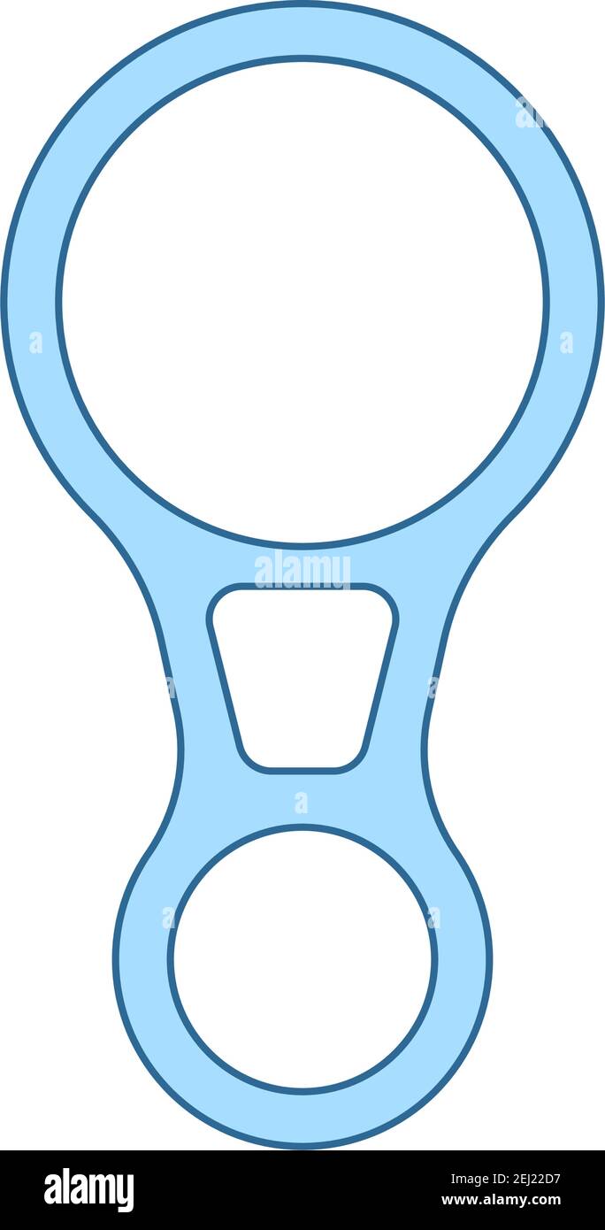 Alpinist Descender Icon. Thin Line With Blue Fill Design. Vector ...