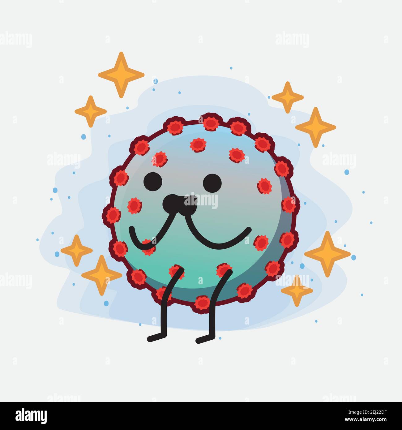 Vector Illustration of Corona Virus Character with cute face, simple ...