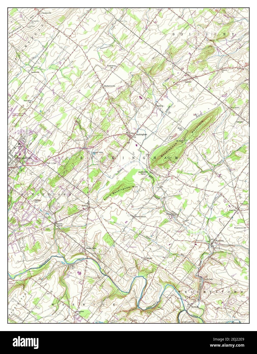Buckingham, Pennsylvania, map 1953, 1:24000, United States of America ...