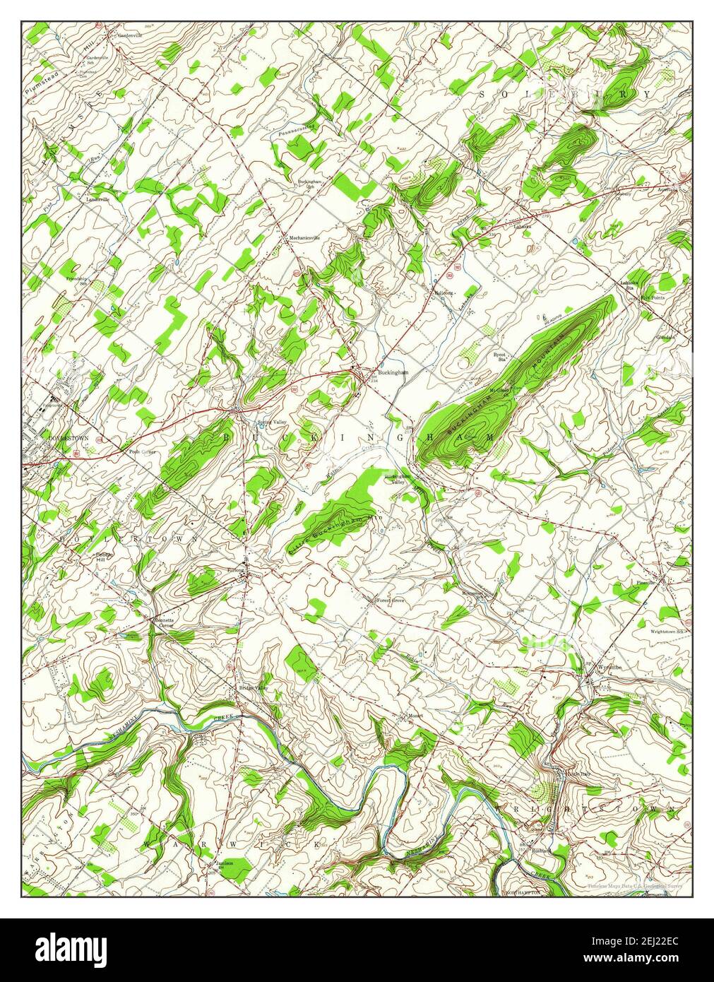 Buckingham, Pennsylvania, map 1953, 1:24000, United States of America ...