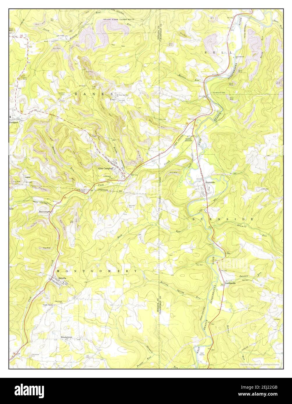 Burnside, Pennsylvania, map 1968, 1:24000, United States of America by ...