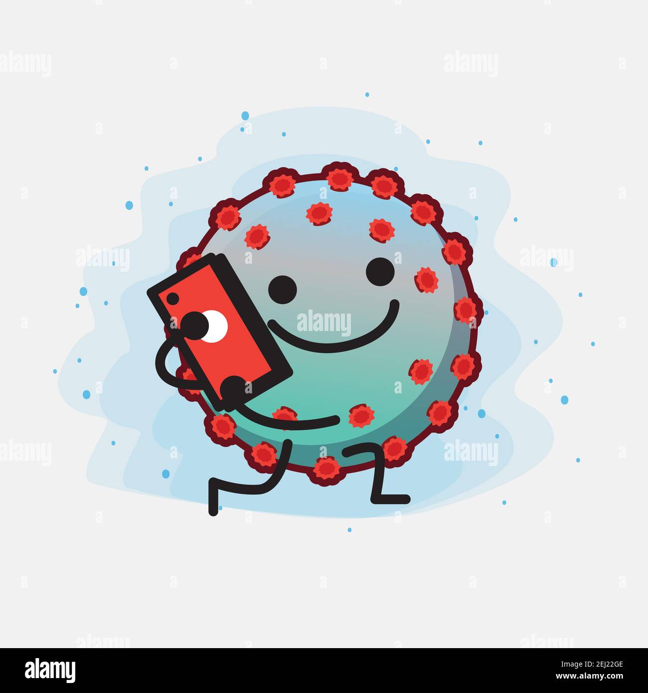 Vector Illustration of Corona Virus Character with cute face, simple ...