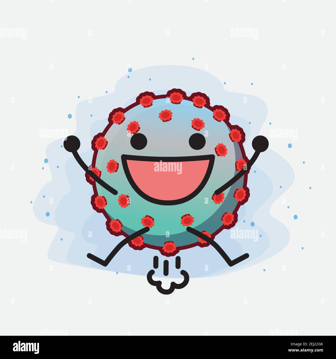 Vector Illustration of Corona Virus Character with cute face, simple ...