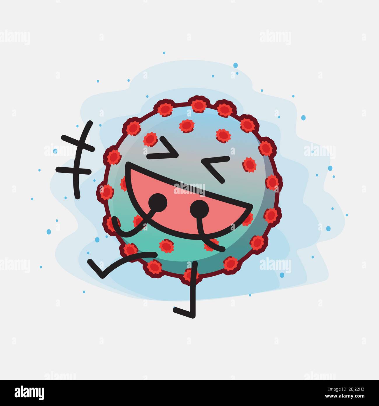 Vector Illustration of Corona Virus Character with cute face, simple ...