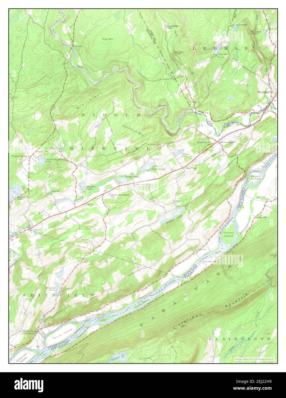 Bushkill, Pennsylvania, map 1944, 1:24000, United States of America by ...