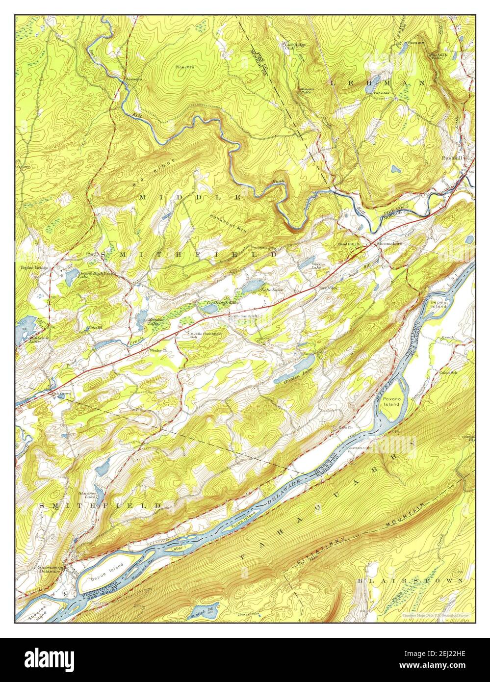 Bushkill, Pennsylvania, map 1944, 1:24000, United States of America by ...