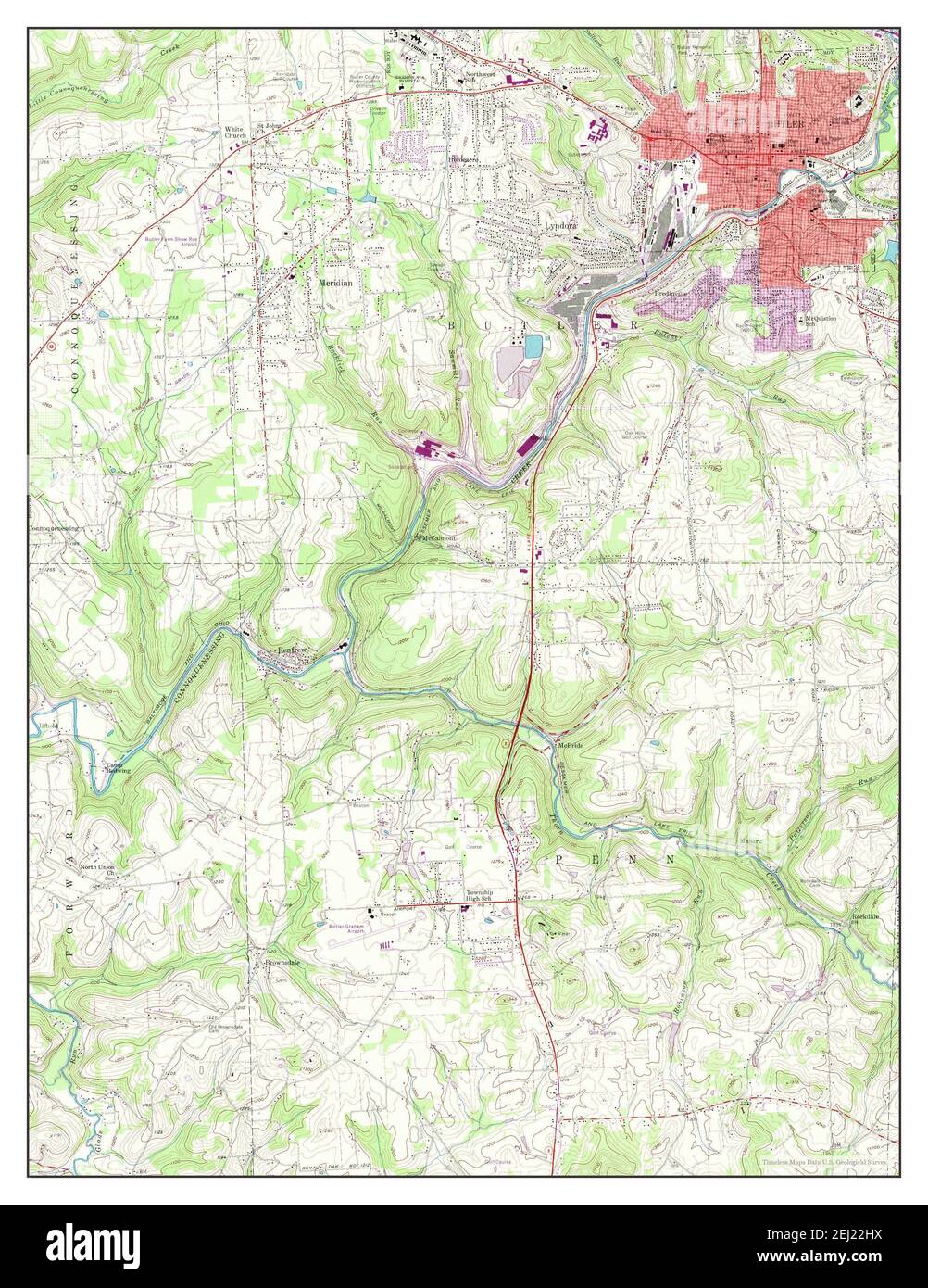 Butler, Pennsylvania, map 1958, 1:24000, United States of America by ...