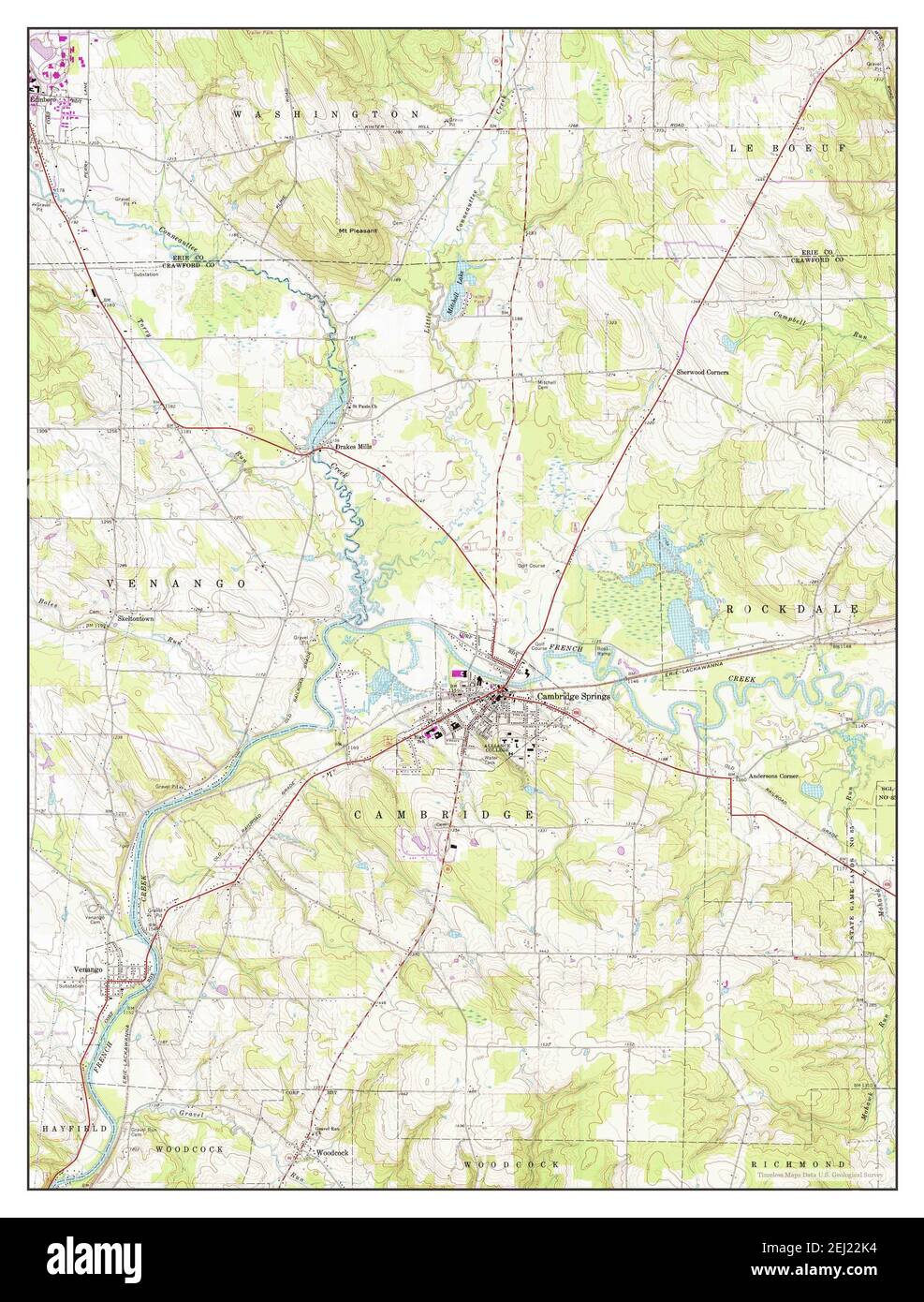 Map of cambridge springs hi-res stock photography and images - Alamy