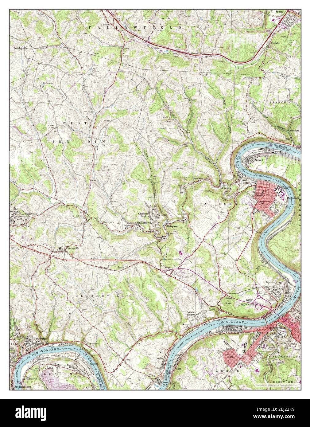 California, Pennsylvania, map 1954, 1:24000, United States of America ...
