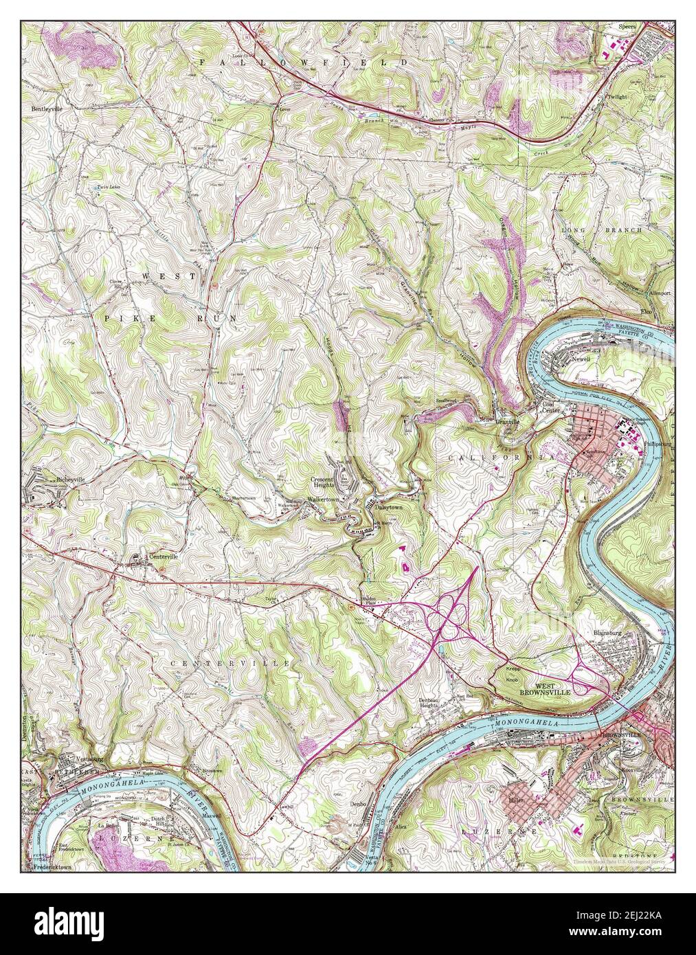 California, Pennsylvania, map 1954, 1:24000, United States of America ...