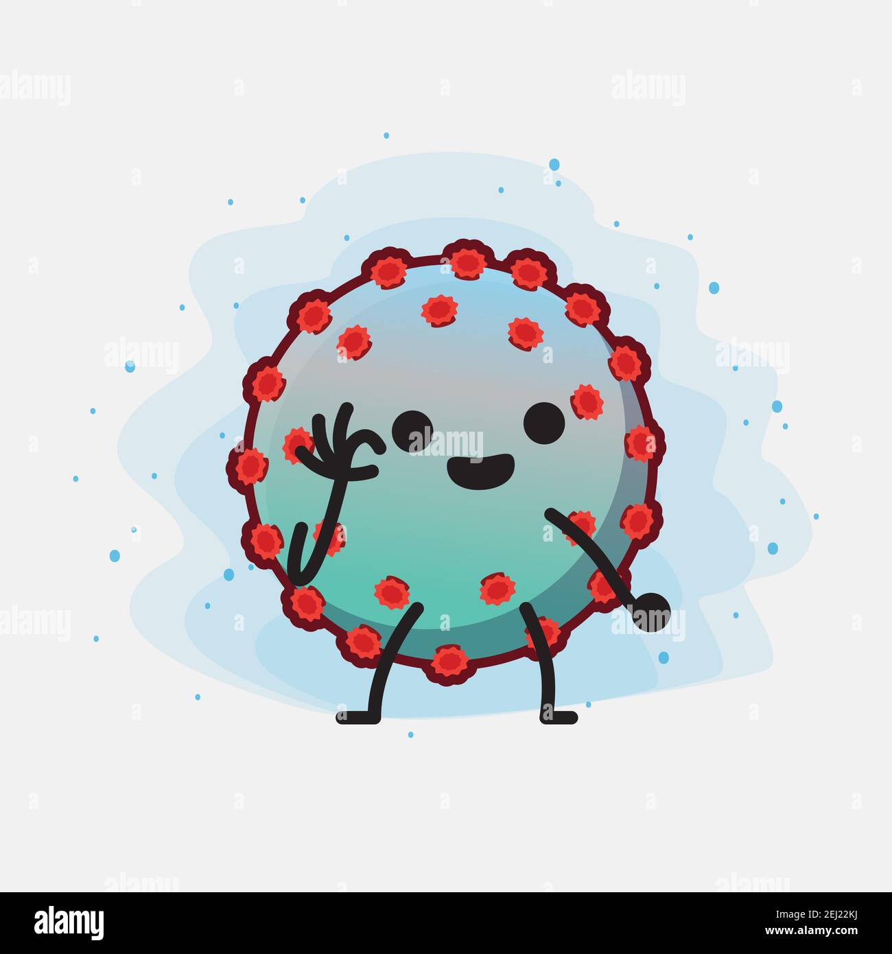 Vector Illustration of Corona Virus Character with cute face, simple ...