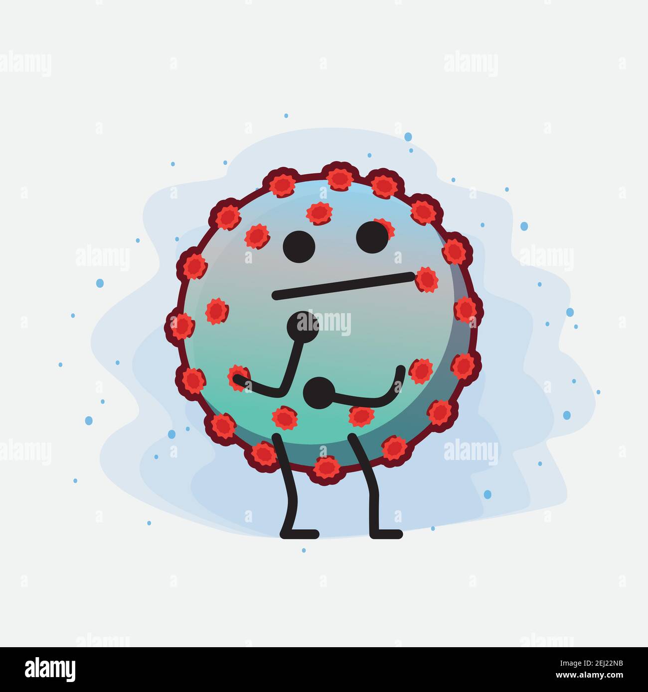 Vector Illustration of Corona Virus Character with cute face, simple ...