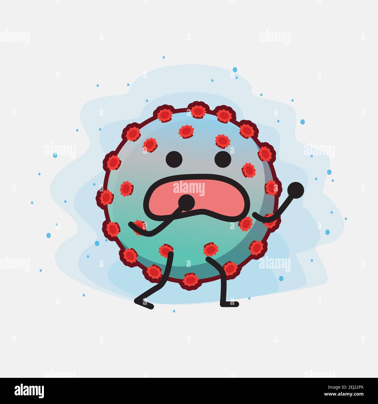 Vector Illustration of Corona Virus Character with cute face, simple ...