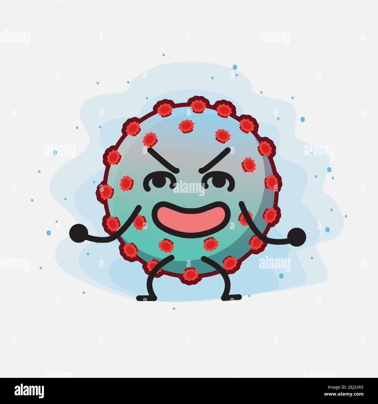 Vector Illustration of Corona Virus Character with cute face, simple ...