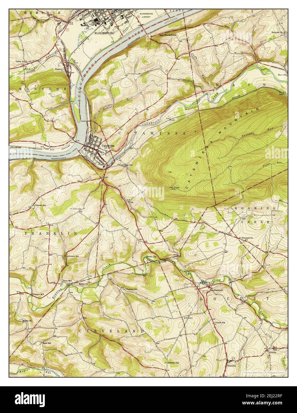 Catawissa, Pennsylvania, map 1947, 1:24000, United States of America by ...