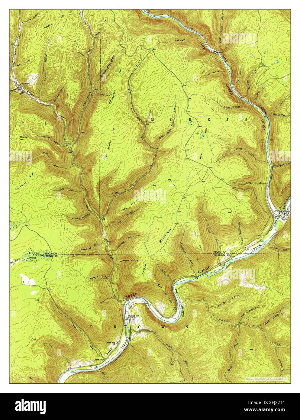 Cedar Run, Pennsylvania, map 1946, 1:24000, United States of America by ...