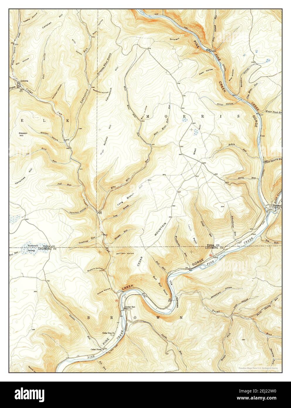 Cedar Run, Pennsylvania, map 1948, 1:24000, United States of America by ...