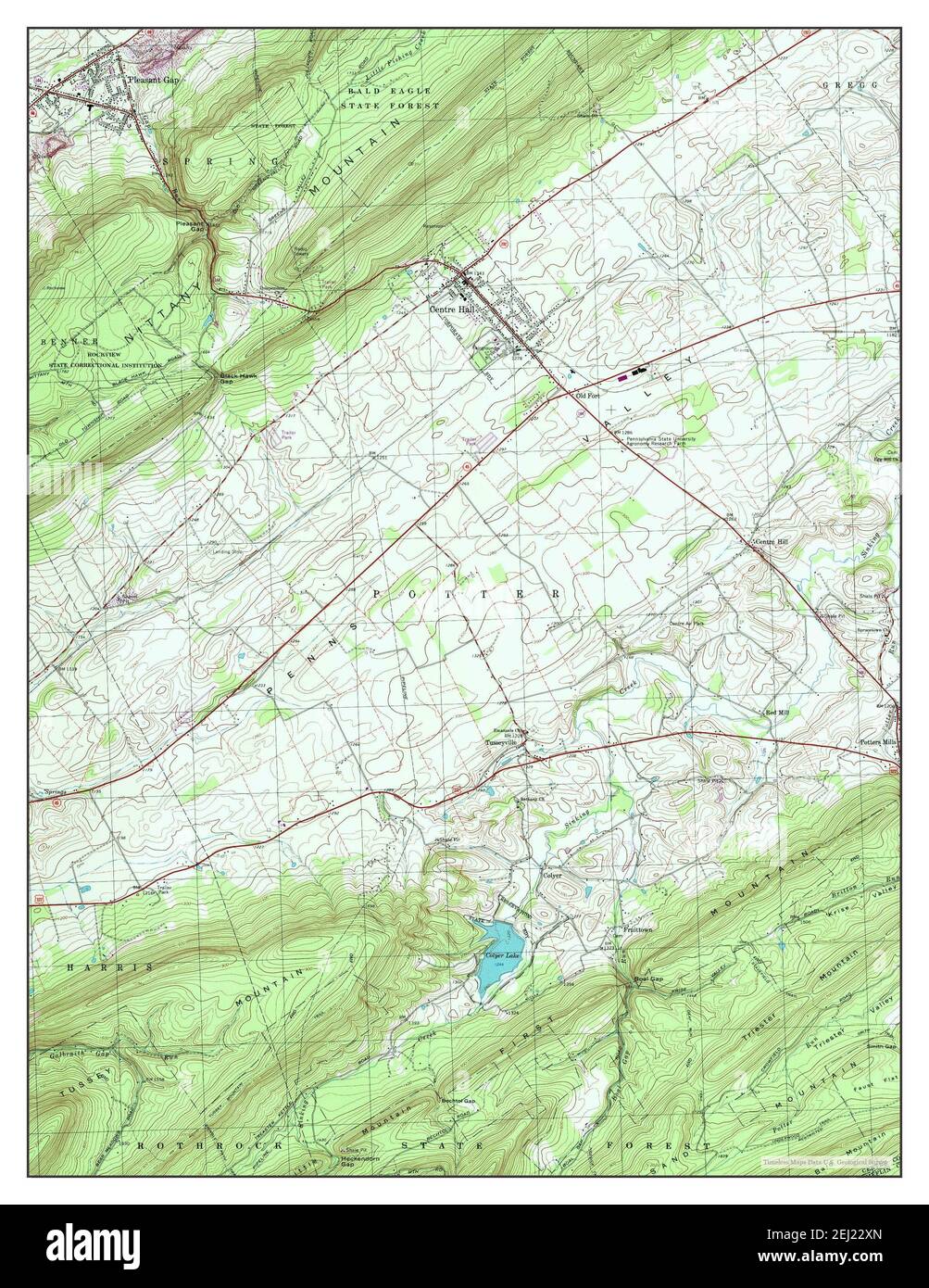 Centre Hall, Pennsylvania, map 1998, 1:24000, United States of America ...